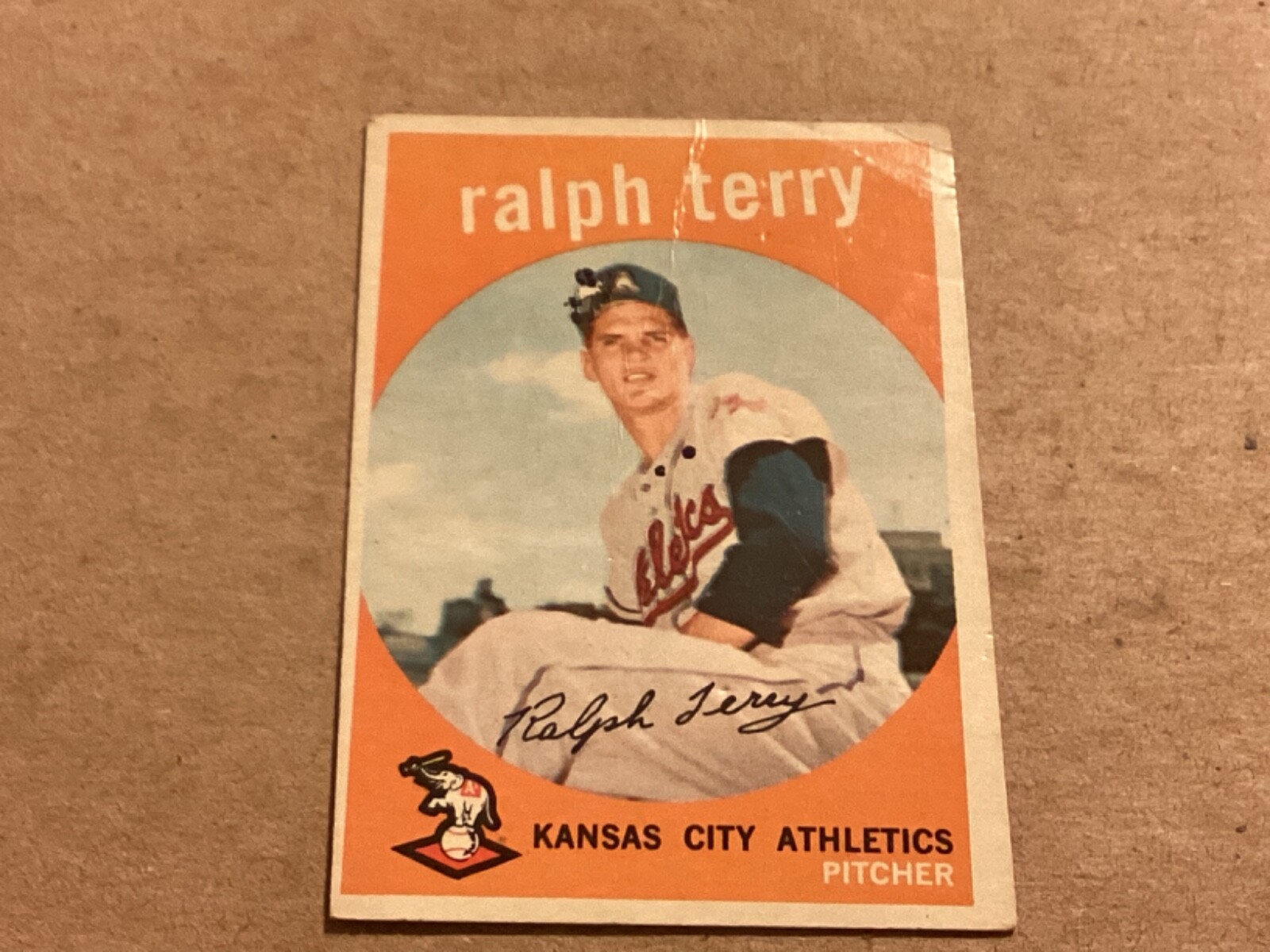 1959 Topps Ralph Terry Baseball Card #358 Kansas City Athletics - Very ...