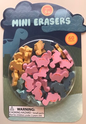 Target 60 Dinosaurs Mini Erasers Pack for Teacher Supplies or Party ...