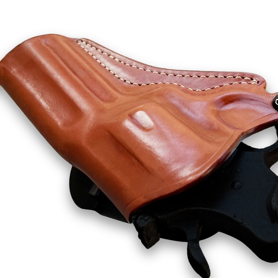 Leather Paddle Holster Fits, Colt Python 357 Magnum Revolver 4.25 ...