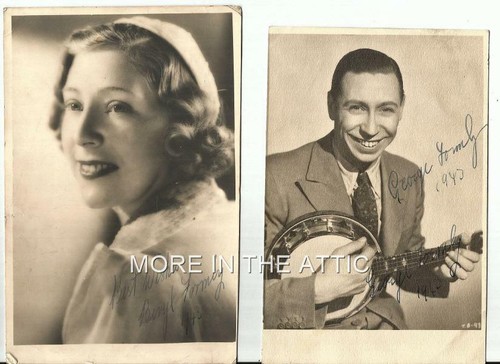 UK BRITISH FILM STAR GEORGE FORMBY AND WIFE BERYL VINTAGE AUTOGRAPHED ...