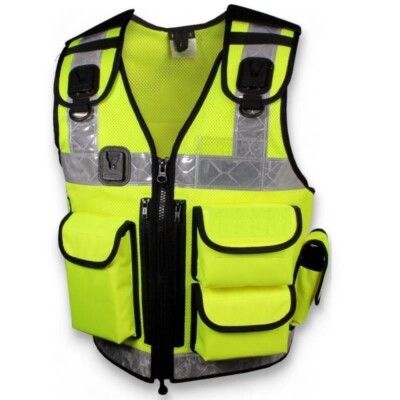 Protec One Size Fits All High Vis Utility Vest Protect Safety Vest ...