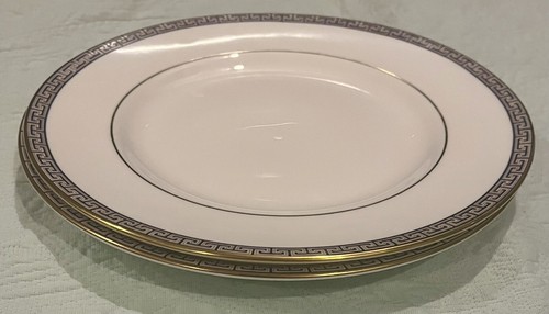 Two (2) Wedgwood PALATIA Bone China Salad Dessert Plates Greek Key ...