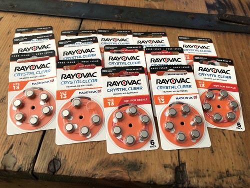 10 x Rayovac Crystal Clear Size 13 Hearing Aid Batteries 6 Pack. | eBay UK