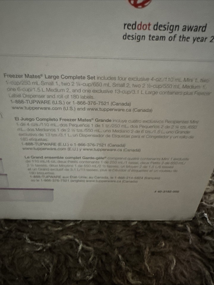 Tupperware Freezer Mates Large Complete Set Of 12 Containers Award ...