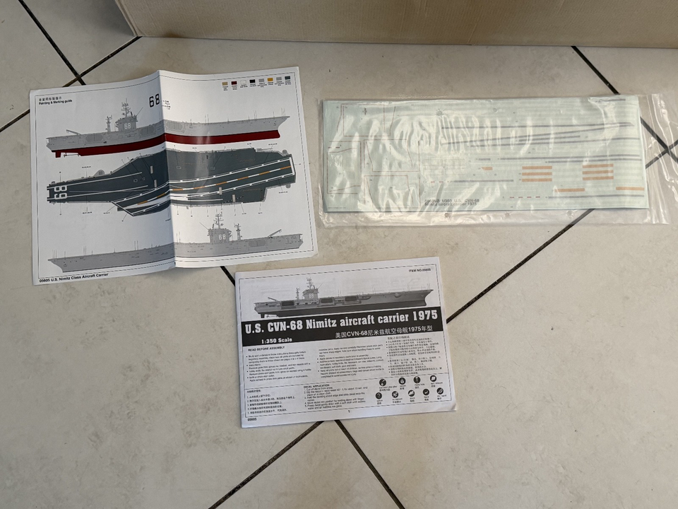 2004 Trumpeter Model Kit U.S. CVN-68 Nimitz 1975 1:350 Scale COMPLETE ...