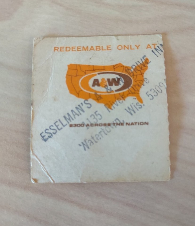 Vintage A&W Root Beer 10 GALLON Club Coupon 1/2 Gallon Purchase ...
