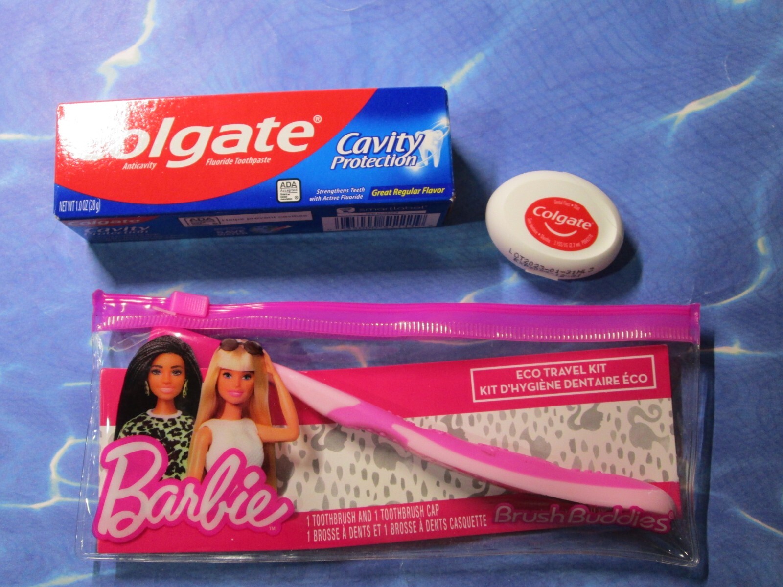 Barbie Oral Care Kit ( Toothbrush, Toothpaste, Floss , Toothbrush Cap ...