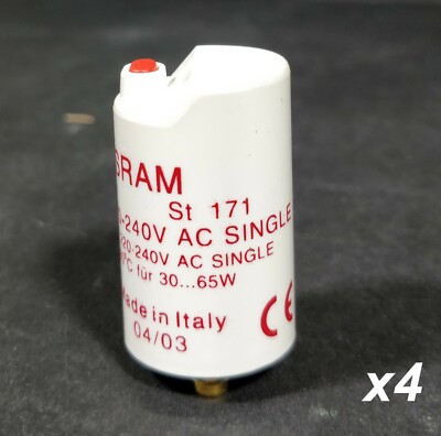 4 x Fluorescent Starters Osram DEOS ST171 with Safety Shutdown for ...