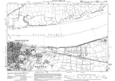 Old map Gravesend (east) old OS Kent map 10-NE-1932 A2 | eBay