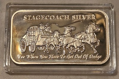 1 Oz Silver Bar - Stagecoach Silver - 1/4 Divisible Bar .999 Fine ...