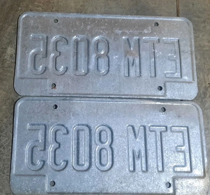 Vtg Pair Ohio License Plates ETM 8035 Birthplace of Aviation Farm ...