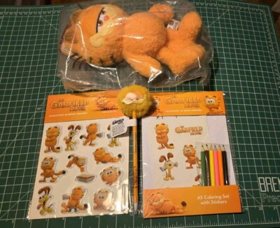 Garfield Movie (2024) Plush, Stickers, Colorings Kit, Pen Promotional ...
