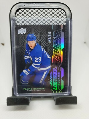 2018-19 UD BLACK LUSTROUS ROOKIES TRAVIS DERMOTT TORONTO MAPLE LEAFS 45 ...