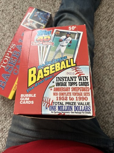 1991 TOPPS WAX PACK BOX SEALED (36) PACKS. POTENTIAL PSA CHIPPER JONES ...