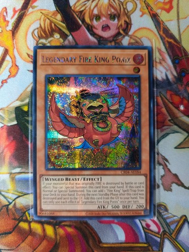 Yugioh Asian English OCG CR04-AE184 Legendary Fire King Ponix - Secret ...
