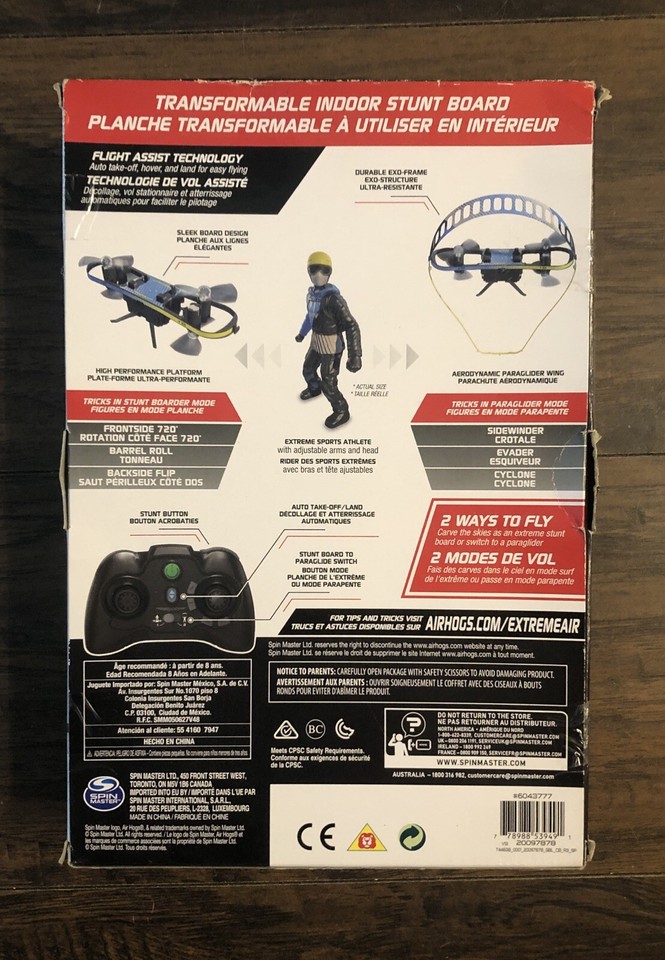 Air Hogs Extreme Air Board Remote Control Stunt Drone ParaGlider Hover ...