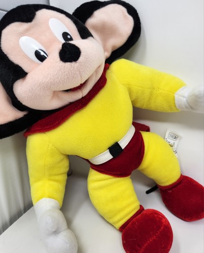 Vintage Y2K Mighty Mouse Stuffed Toy Figure Plush Red Cape 2002 VTG ...