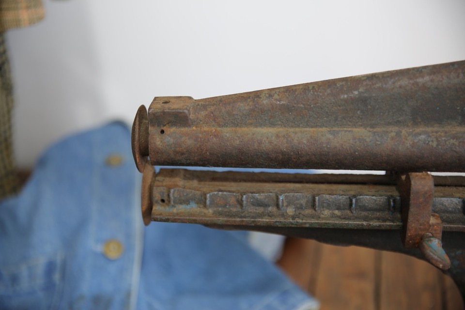 Vintage Leather Cutter Skiver Cobblers Shoe Bench Machine Cast Iron ...