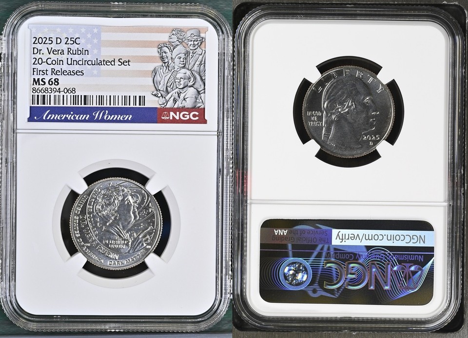 2025 D Dr Vera Rubin 25c NGC MS 68 American Women Quarter FIRST ...