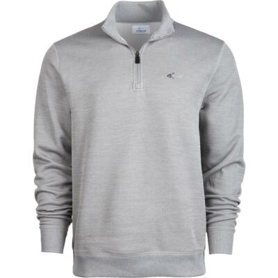 New Greg Norman Attack Life Quarter Zip Silver Herringbone Pullover ...