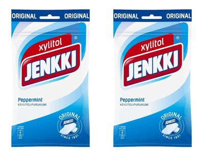 Leaf Jenkki Original Xylitol Chewing Gum Peppermint 2 x 100 g (2 Bags ...