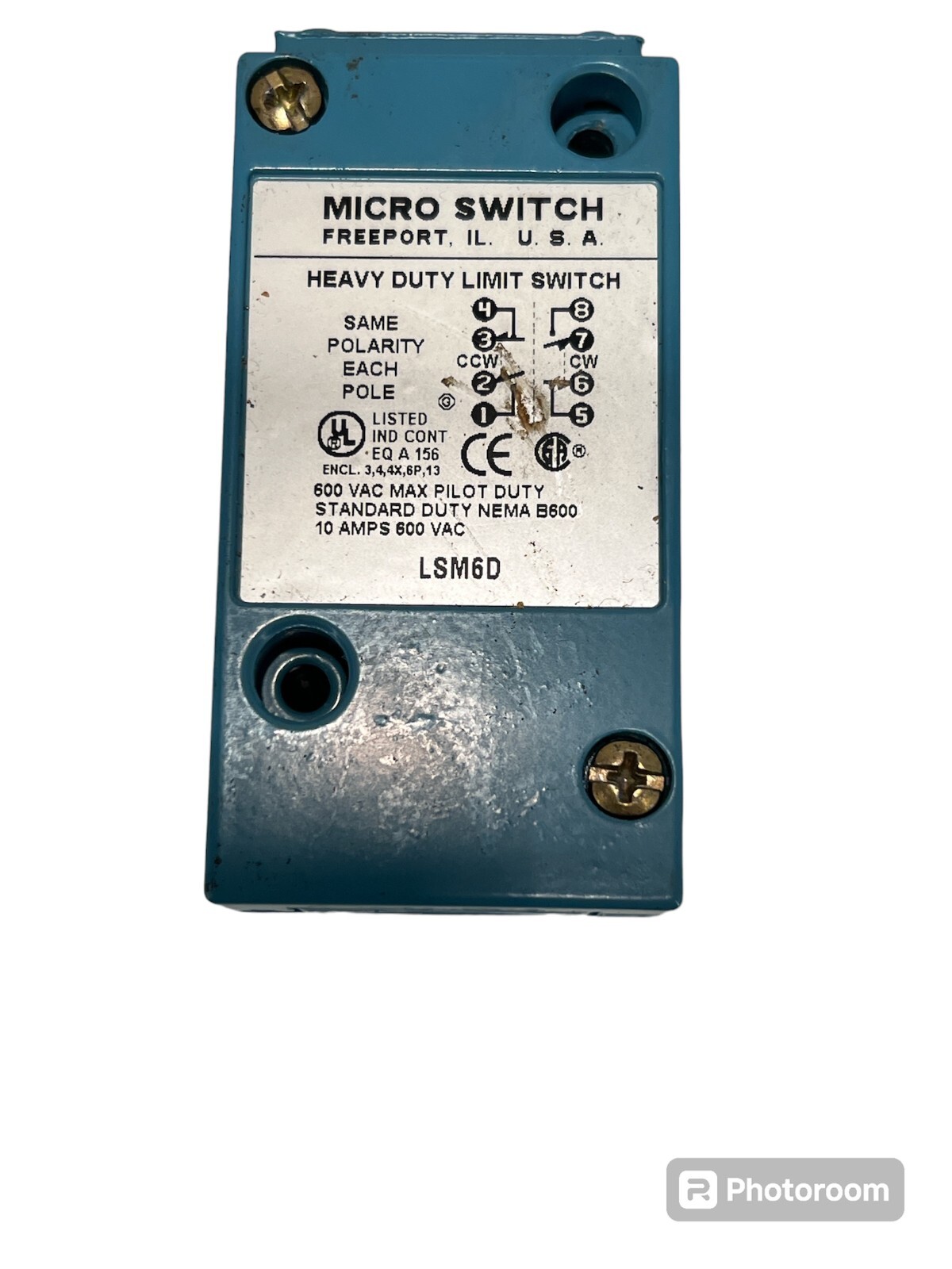 HONEYWELL MICRO SWITCH LSM6D 600VAC 10A HEAVY DUTY LIMIT SWITCH BODY ...