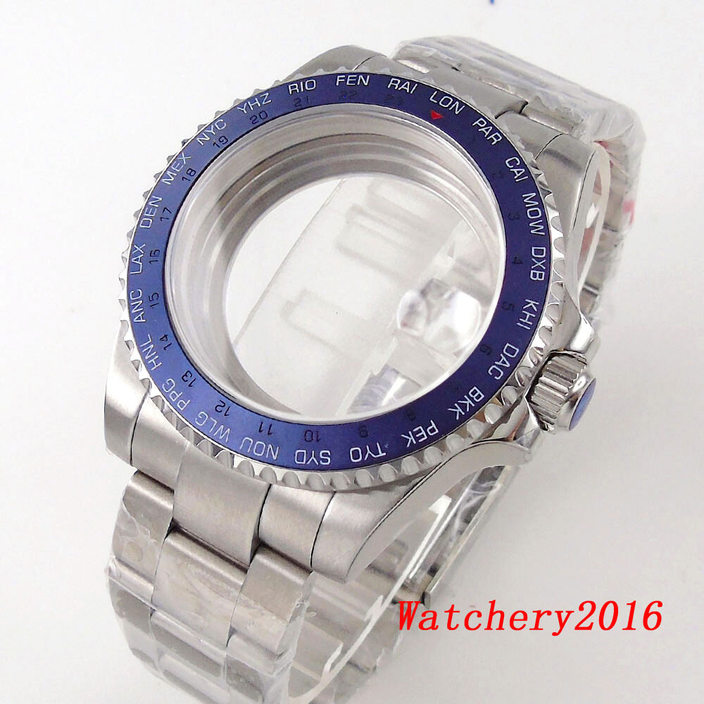 Bliger 40mm Mens Watch Case Fit NH35A NH34 Sapphire Glass Black ...