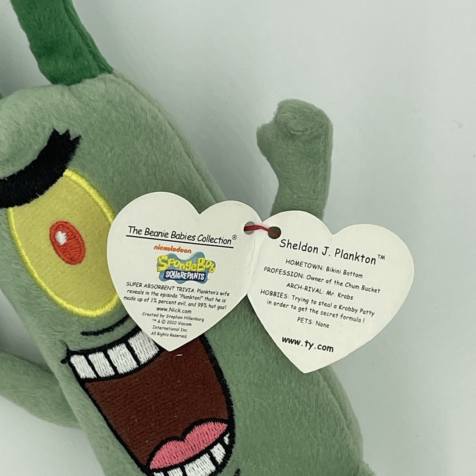 2012 Ty Beanie Baby Sheldon J. Plankton Spongebob Squarepants for sale ...