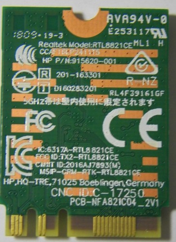 HP 915621-001 Realtek RTL8821CE 802.11AC BT 4.2 NGFF U98H132.00 L17365 ...