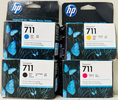 New Genuine HP 711 Black Color 4PK Ink Cartridges Designjet T120 | eBay