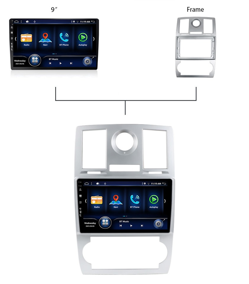 CarPlay Android 14 Auto Car Stereo GPS Head Unit DSP For Chrysler 300C ...