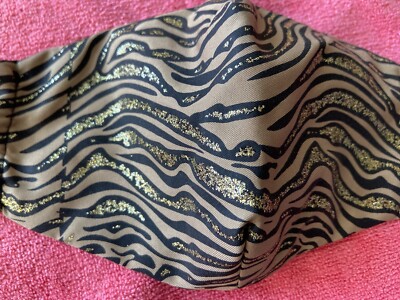 Sparkly gold adjustable zebra print face mask | eBay
