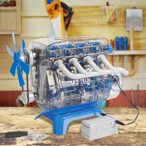Model Engine Kit for Children, with Moving Motor Parts and LED Lights ...