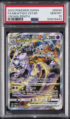 2023 POKEMON SWORD & SHIELD CROWN ZENITH #GG44 FULL ART/MEWTWO VSTAR ...