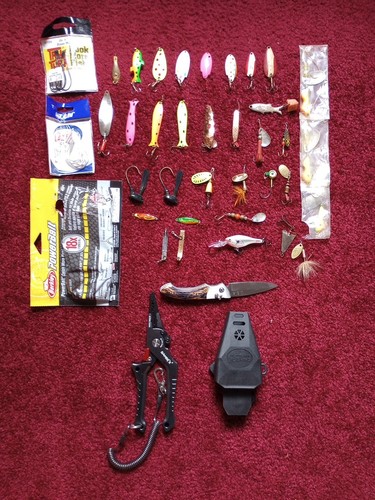 38 Pc Fishing Lot Daredevil Spoons,Rapala, line cutters new/old Value ...