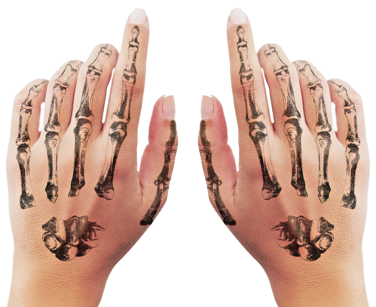 Skeleton Fake Tattoos Skeleton King Dead Warrior Mens Womens Temporary