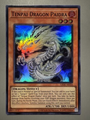 YUGIOH TENPAI DRAGON PAIDRA ASIA ENGLISH EDITION LEDE-AE016 SUPER RARE ...