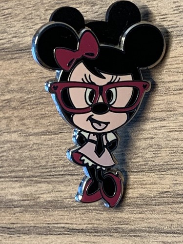 Disney Parks Minnie Mouse Nerd Rocks Pin Full Body with Glasses, Bow ...