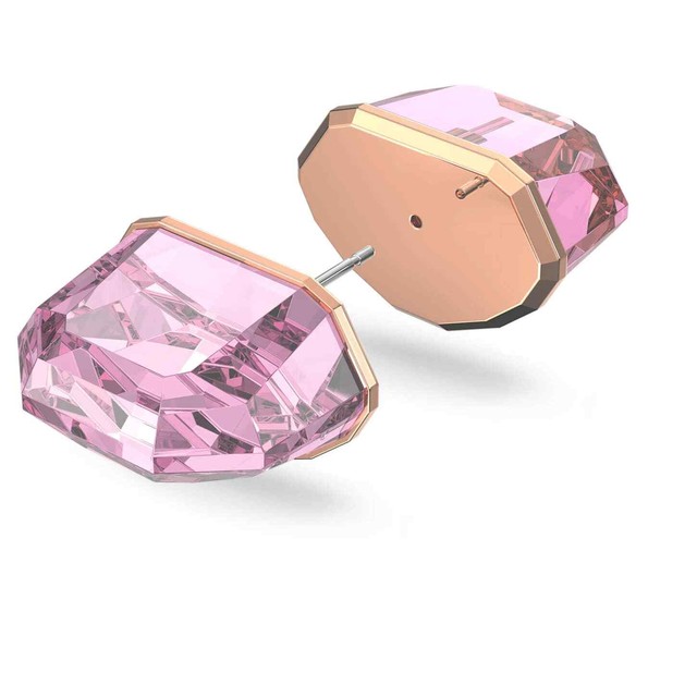 Swarovski Pink Lucent Single Stud Earrings Rose-gold tone plated ...