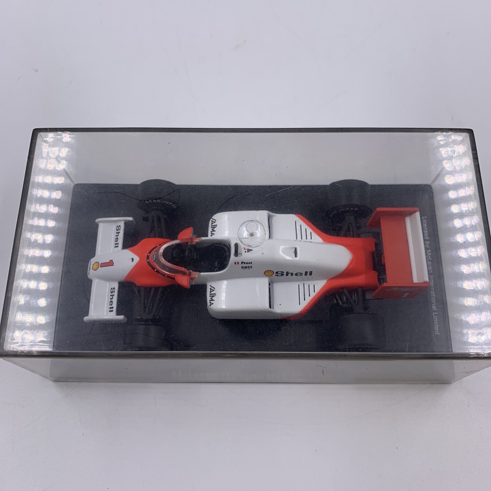 1:43 McLaren TAG Turbo MP4/2C Alain Prost 1986 formel 1 modellauto ...