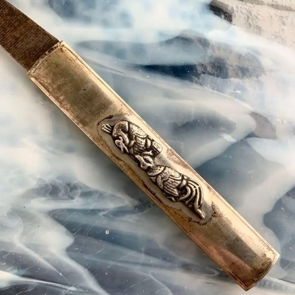 Japanese Antique Kozuka " Suzaku drawing " Sword Samurai Katana ...