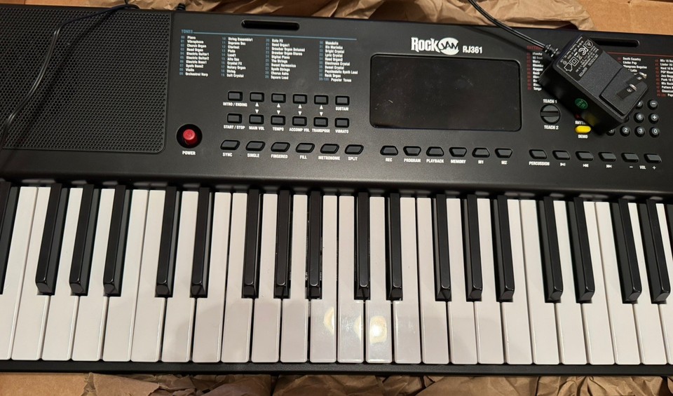RockJam 61-Key Electronic Piano Keyboard Digital Display Multifunction ...