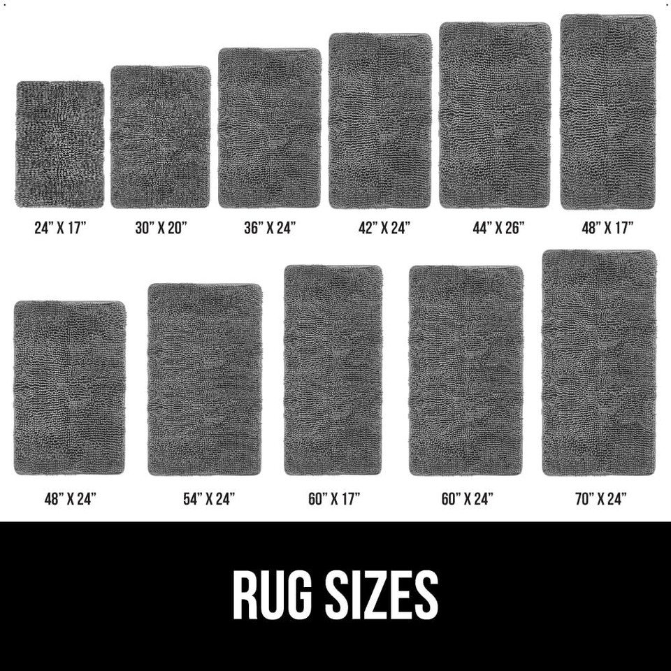 Bath Rug 24x17 Thick Soft Absorbent Chenille Rubber Backing Quick Dry ...