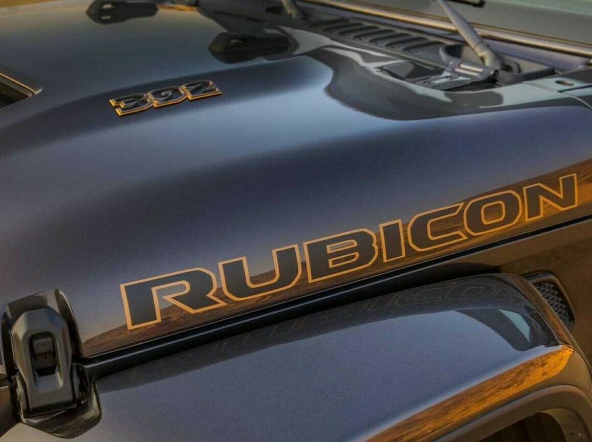 NEW 2021-2024 Jeep Wrangler JL RUBICON 392 Bronze Outline Hood Decals ...