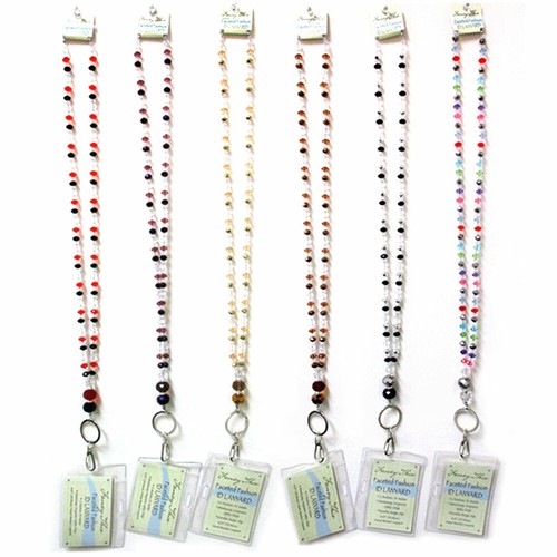 ID Badge Card Holder Beaded Breakaway Lanyard Neck Strap Key Girls ...