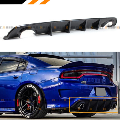For 15-23 Dodge Charger SRT Hellcat Style Carbon Fiber Look Rear Bumper ...