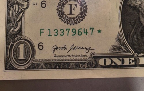 1 Dollar Bill Star Note Error Filled Star *F13379647* | eBay