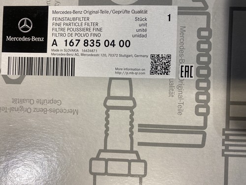 Genuine Mercedes-Benz OE Fine Particle Filter 1678350400 for sale ...