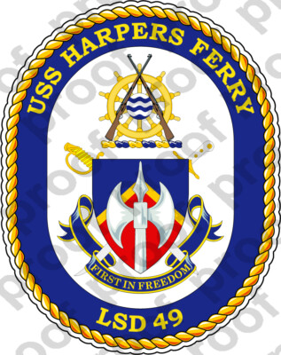 STICKER USN US NAVY LSD 49 USS HARPERS FERRY | eBay