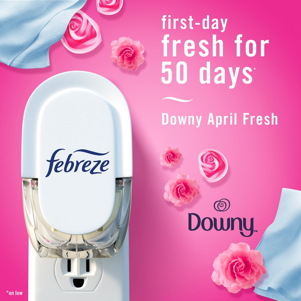 Febreze Odor-Fighting Fade Defy PLUG Air Freshener Refill, Downy April ...